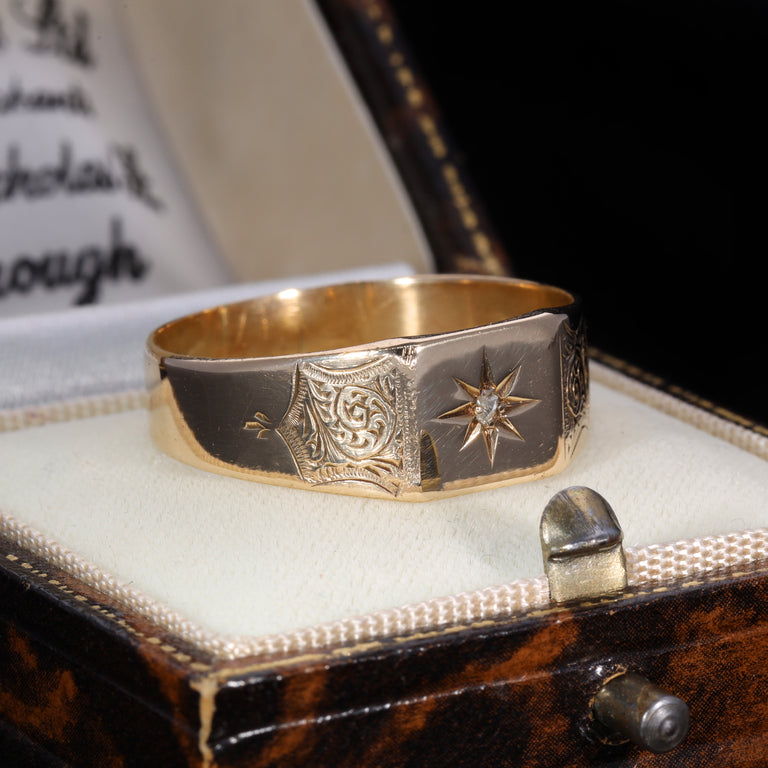 The Vintage 1976 Diamond Ornate Signet Ring